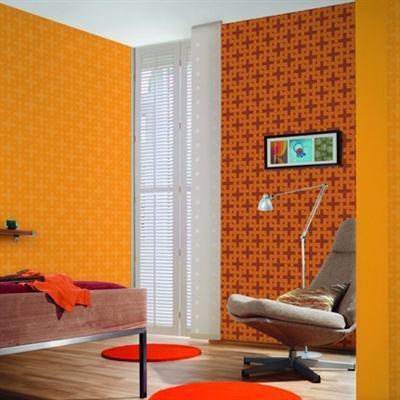 DECORAÇÃO COM PAREDE LARANJA