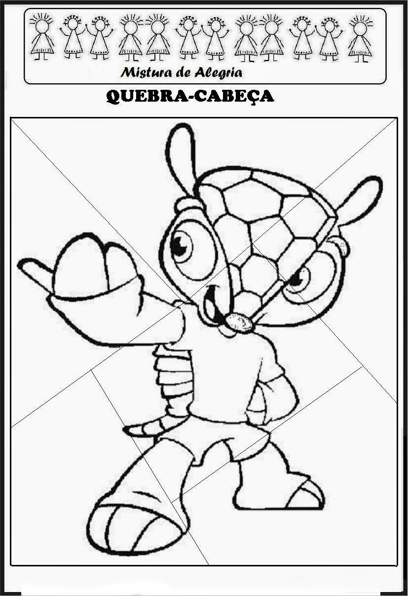 Mascote da Copa do Mundo 2014 para colorir