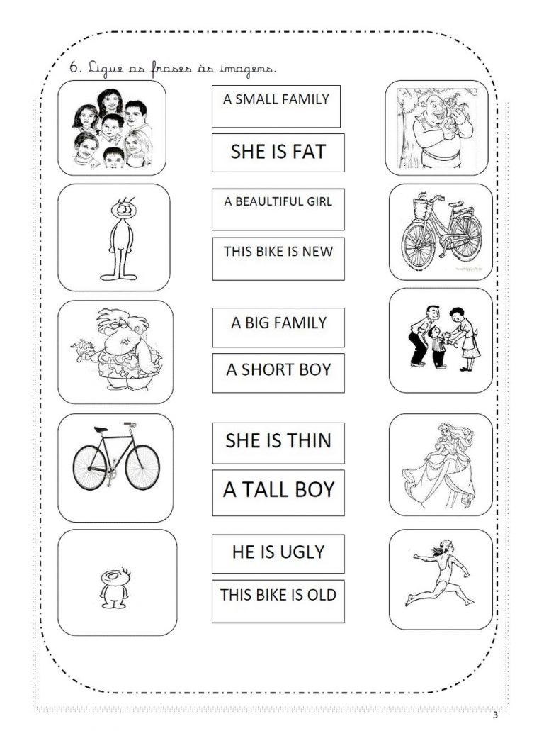 Exercícios de Inglês para Imprimir - Ensino Fundamental
